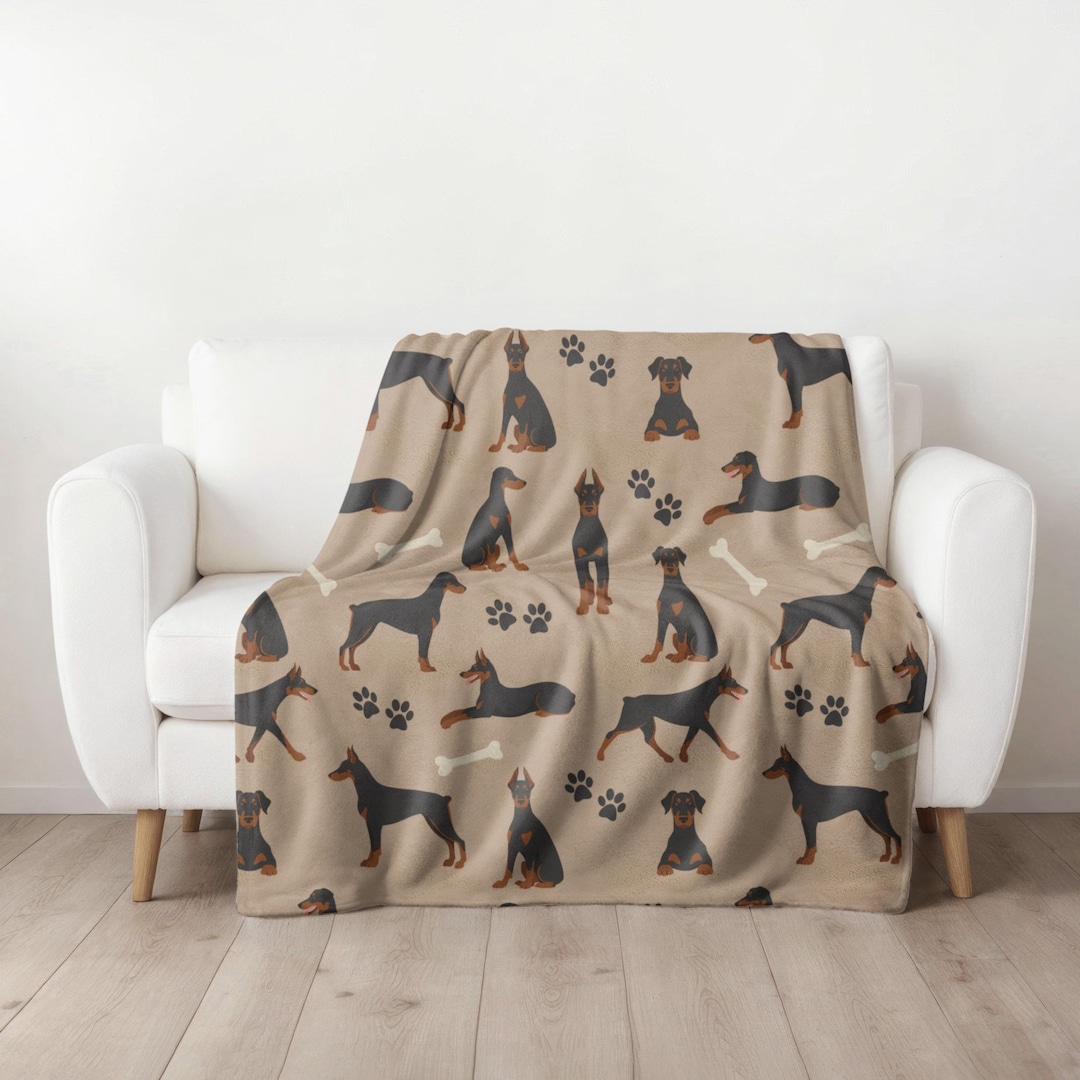 Doberman Blanket, Doberman Pinscher Gift, Custom Pet Blanket, Dobie Dog ...