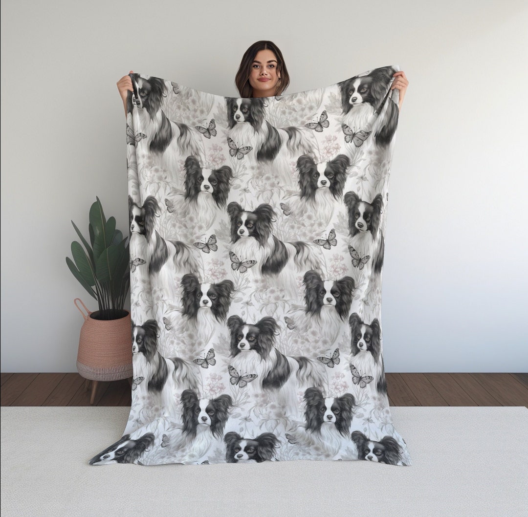 Papillon Blanket for Papillon Dog Lover, Papillon Mama Gift, Papillon ...