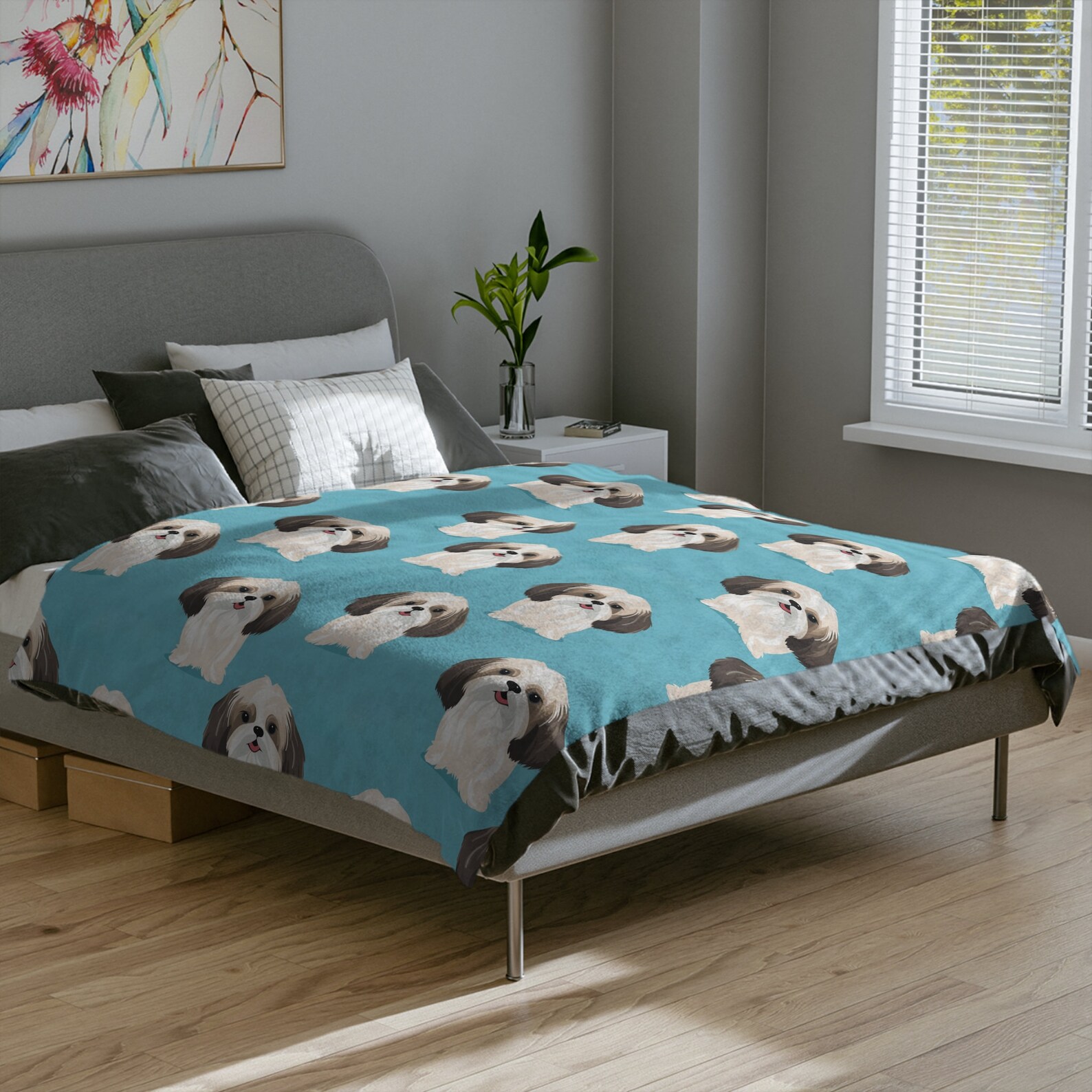 Shih Tzu Blanket for Shih Tzu Mom, Gift Idea for Shih Tzu Mom, Shitzu ...