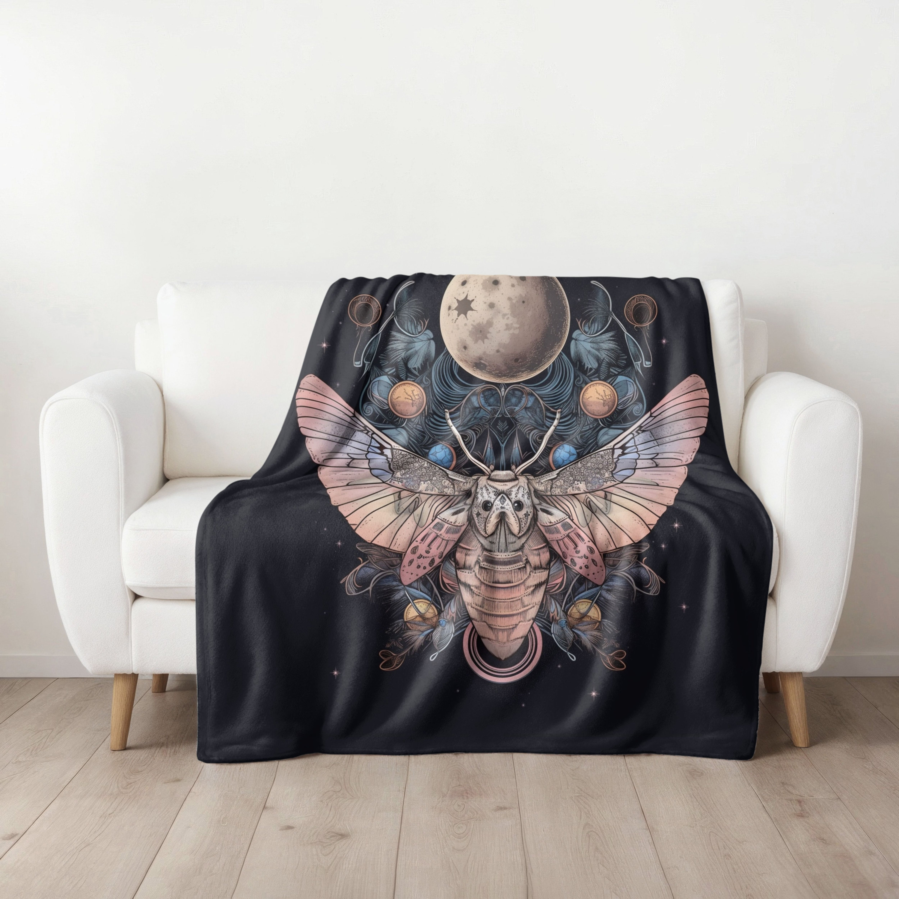 Gothic Moth Blanket, Death Head Moth, Goth Styled Blanket, Dark ...