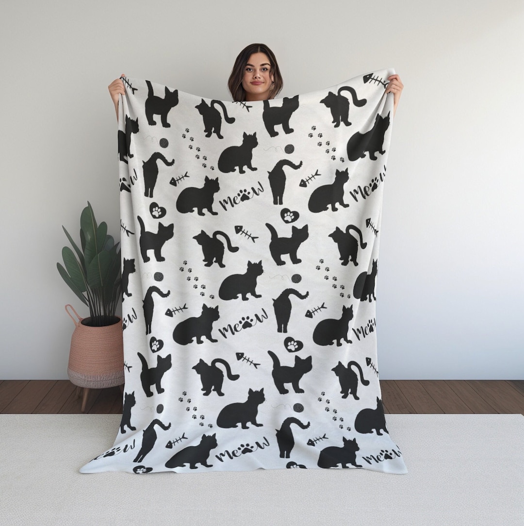 Cute Cat Blanket Gift for Cat Lover, Crazy Cat Lady, Crazy Cat Blanket ...