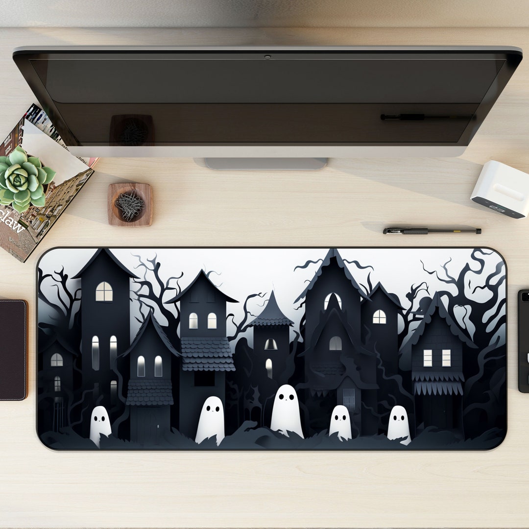 Kawaii Goth Ghosts Desk Mat, Goth Mouse Pad, Ghost Mousepad, Haunted ...