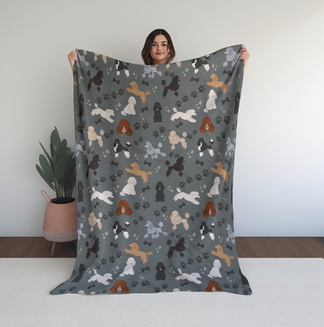 Poodle Blanket, Dog Mom Gift, Pet Bedding, New Puppy Present, Velveteen ...