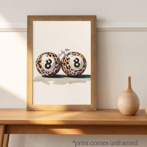 8 Pool Ball Print, Lucky You Poster, Dopamine Decor, Lucky You Leopard ...