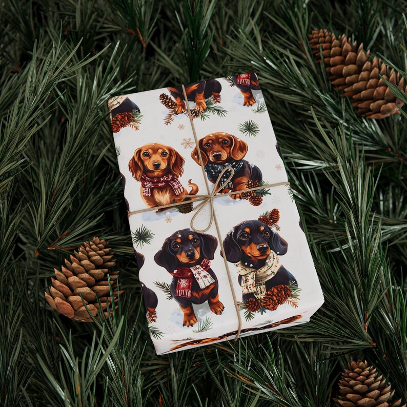 Dachshund Gift Wrap Paper, Dachshund Wrapping Paper, Weiner Dog Gifts ...