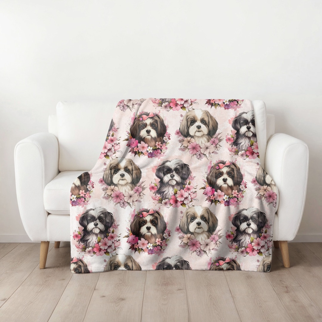 Shih Tzu Blanket for Shih Tzu Mom, Valentine Gift for Shih Tzu Mom ...