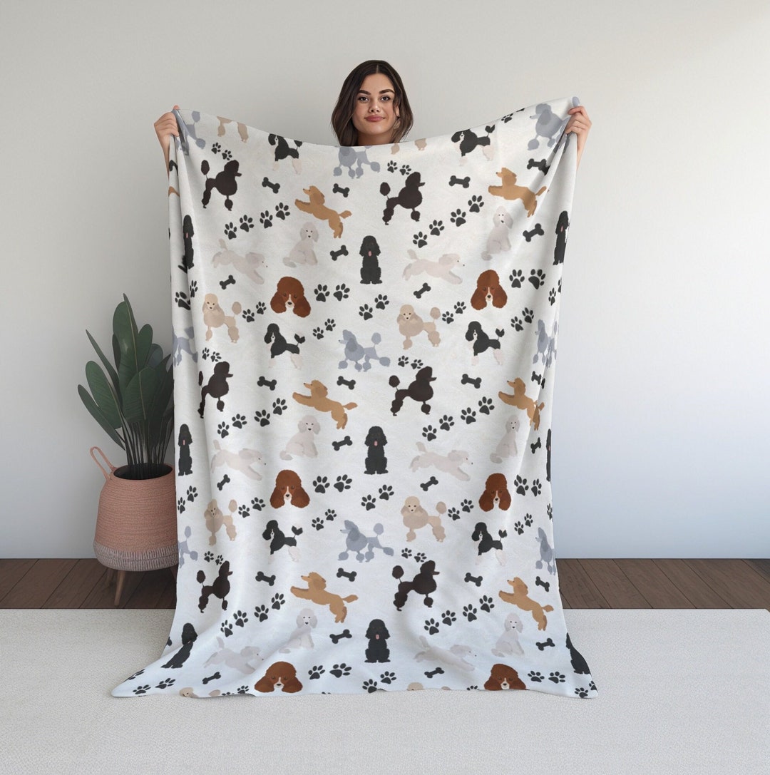 Poodle Blanket, Dog Mom Gift, Pet Bedding, New Puppy Present, Velveteen ...