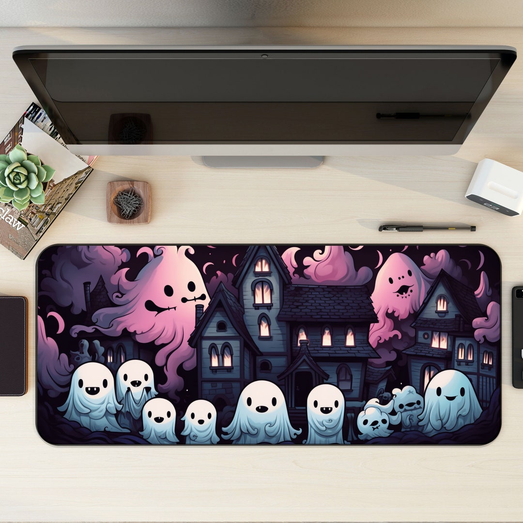 Cute Kawaii Goth Ghosts Desk Mat, Goth Mouse Pad, Goth Gifts, Spooky ...