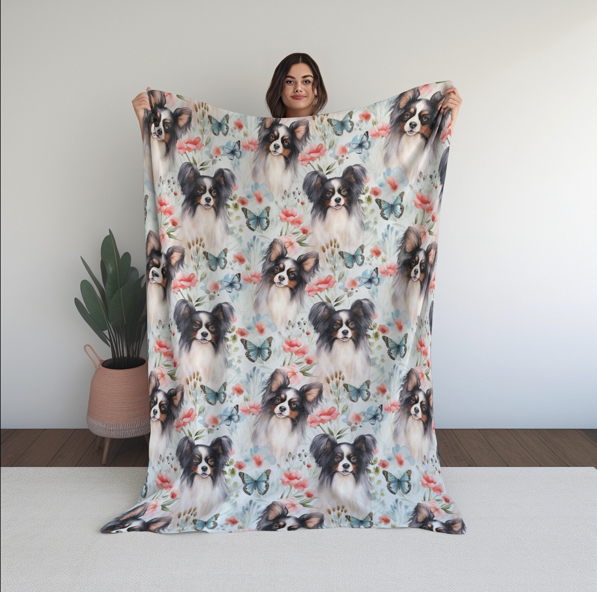 Papillon Blanket for Papillon Dog Lover, Papillon Mama Gift, Papillon ...