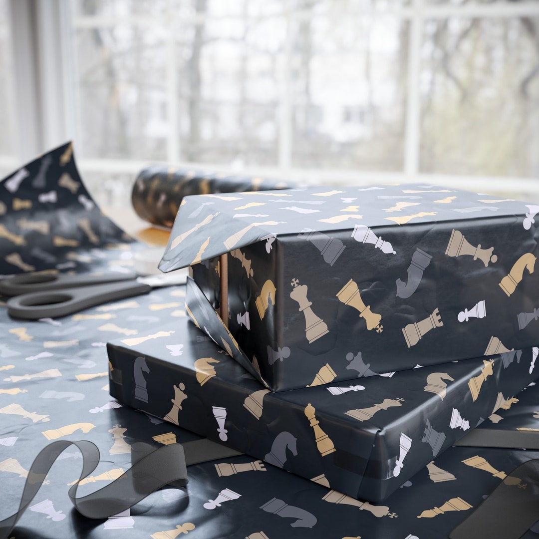 Chess Wrapping Paper, Chess Gift Wrap, Chess Themed Wrapping Paper for ...
