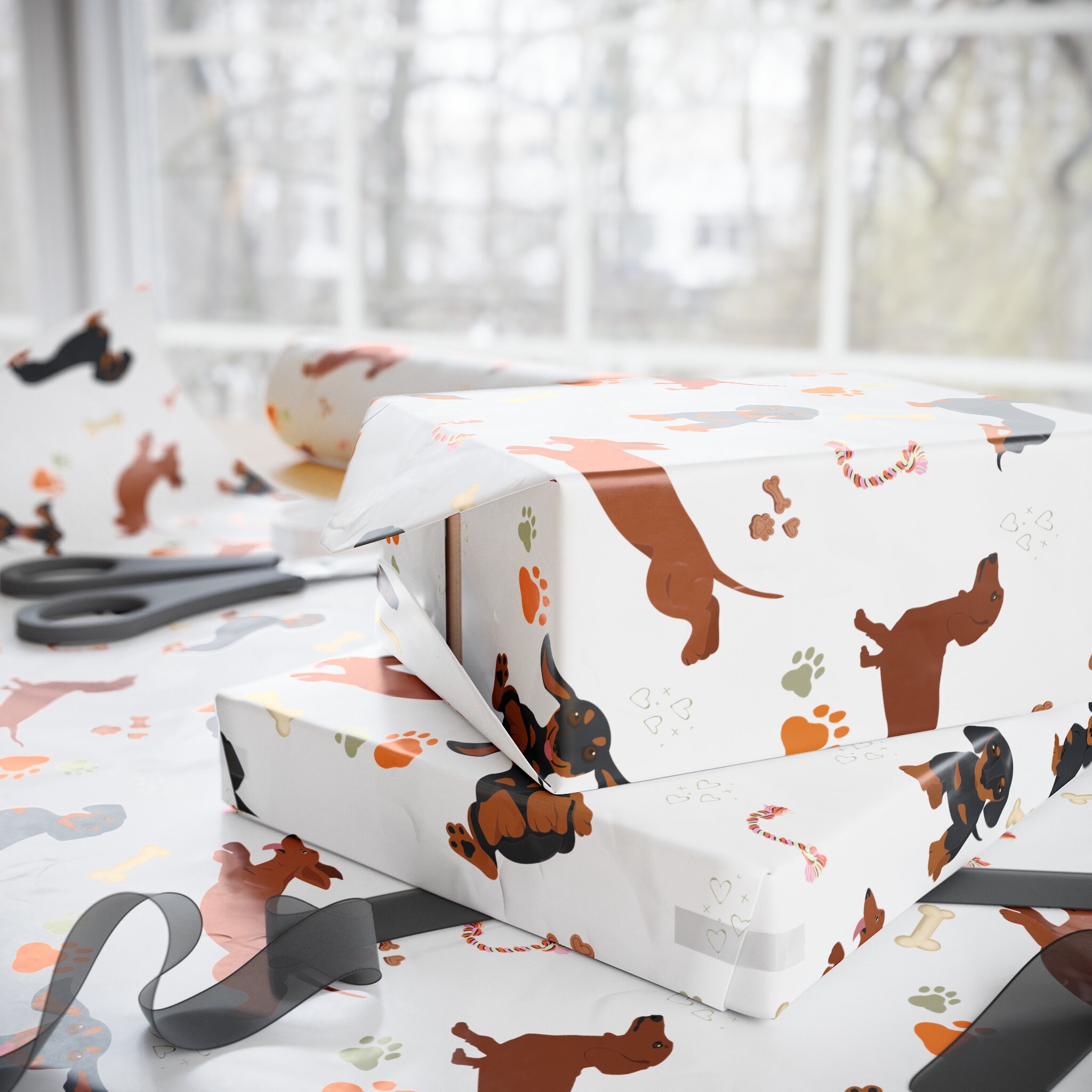 Dachshund Gift Wrap Paper, Dachshund Wrapping Paper, Weiner Dog Gifts ...