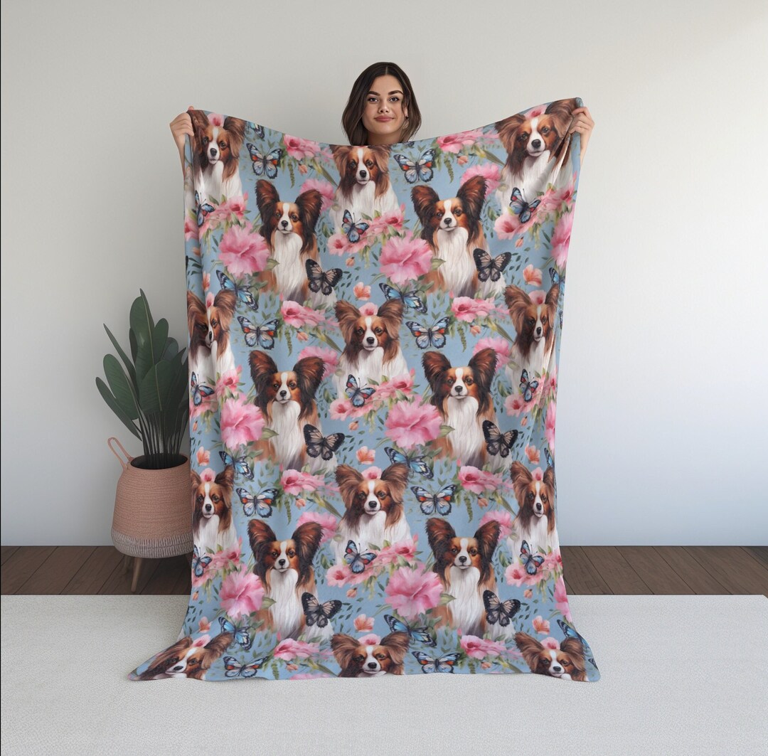 Papillon Blanket for Papillon Dog Lover, Papillon Mama Gift, Papillon ...