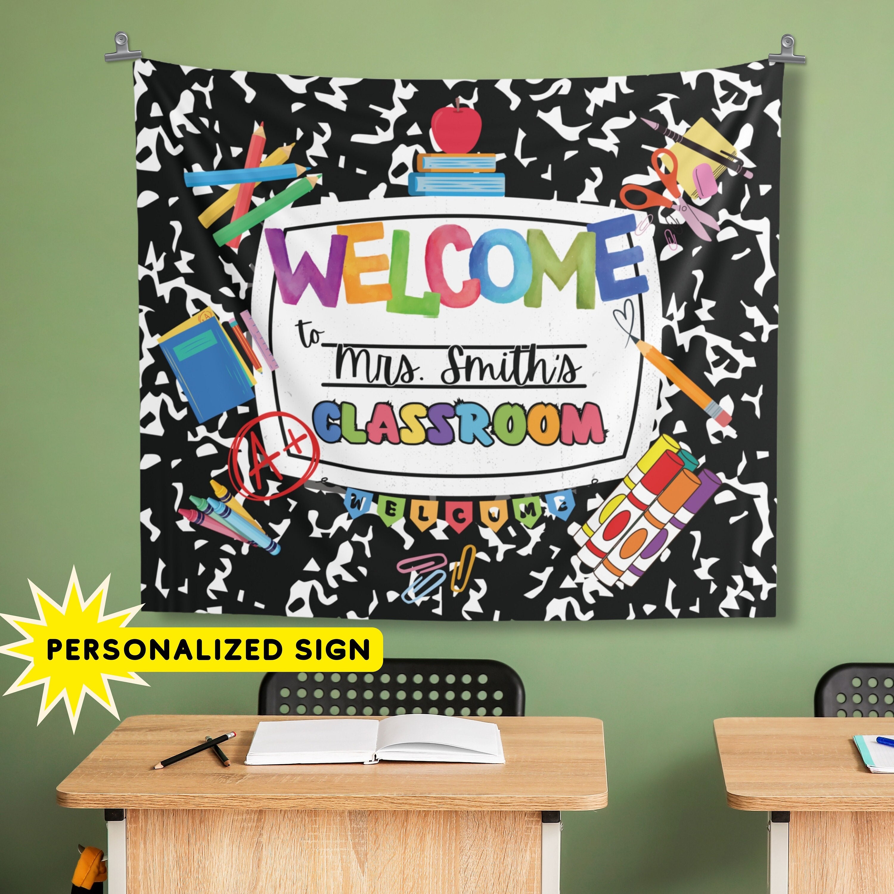 Custom Teacher Classroom Tapestry, Back to School Gifts, Teacher ...