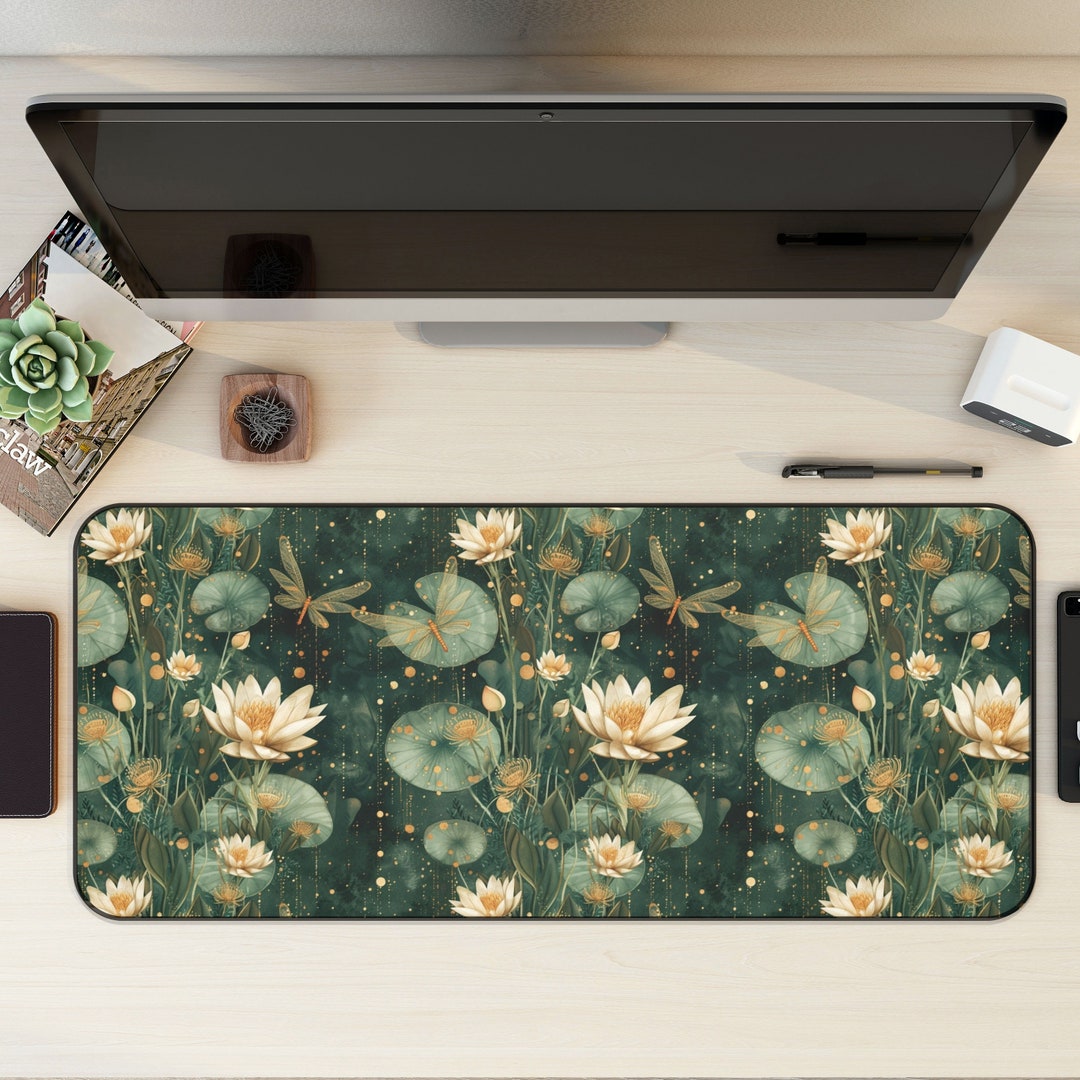 Dark Cottagecore Mat, Floral Desk Mat, Botanical Mouse Pad, Vintage ...