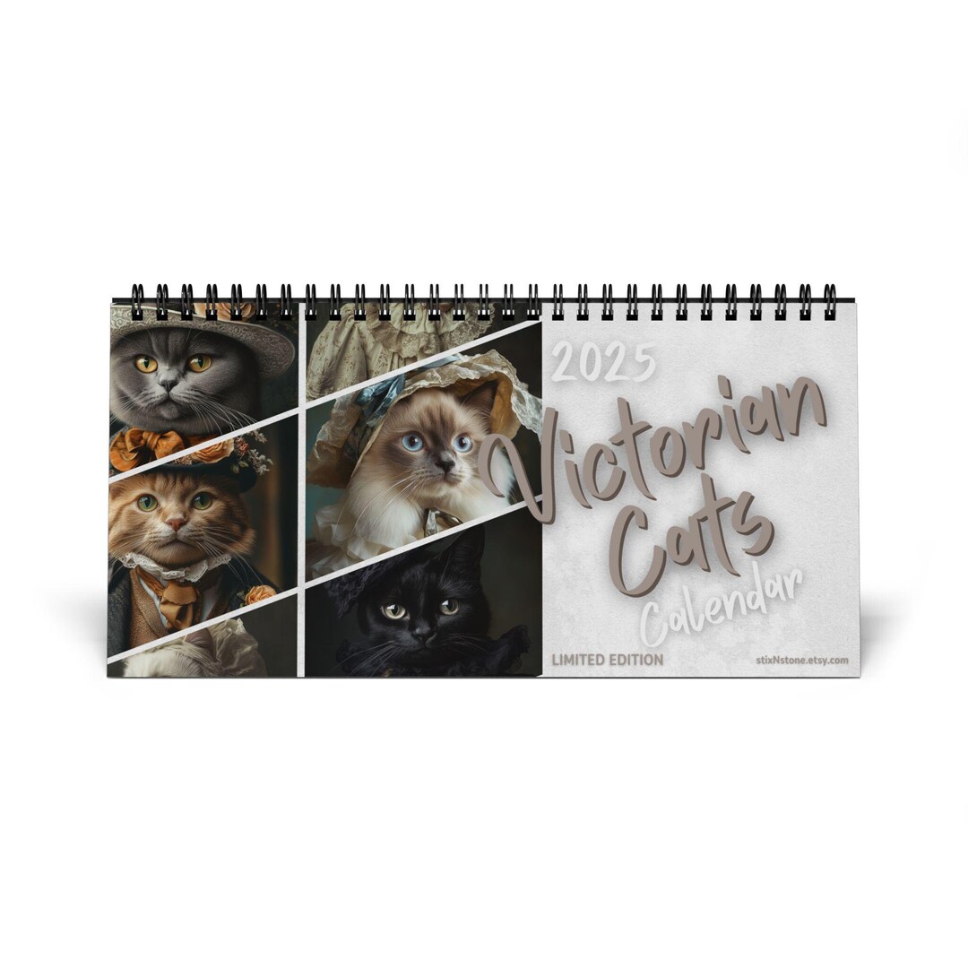 2025 Cats Desk 12 Month Calendar, Funny Cats Calendar, Cat Table ...