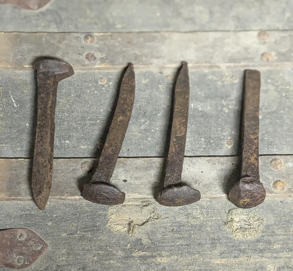 Vintage Railroad Spikes – Rustic Industrial Decor, Antique Iron Nails ...