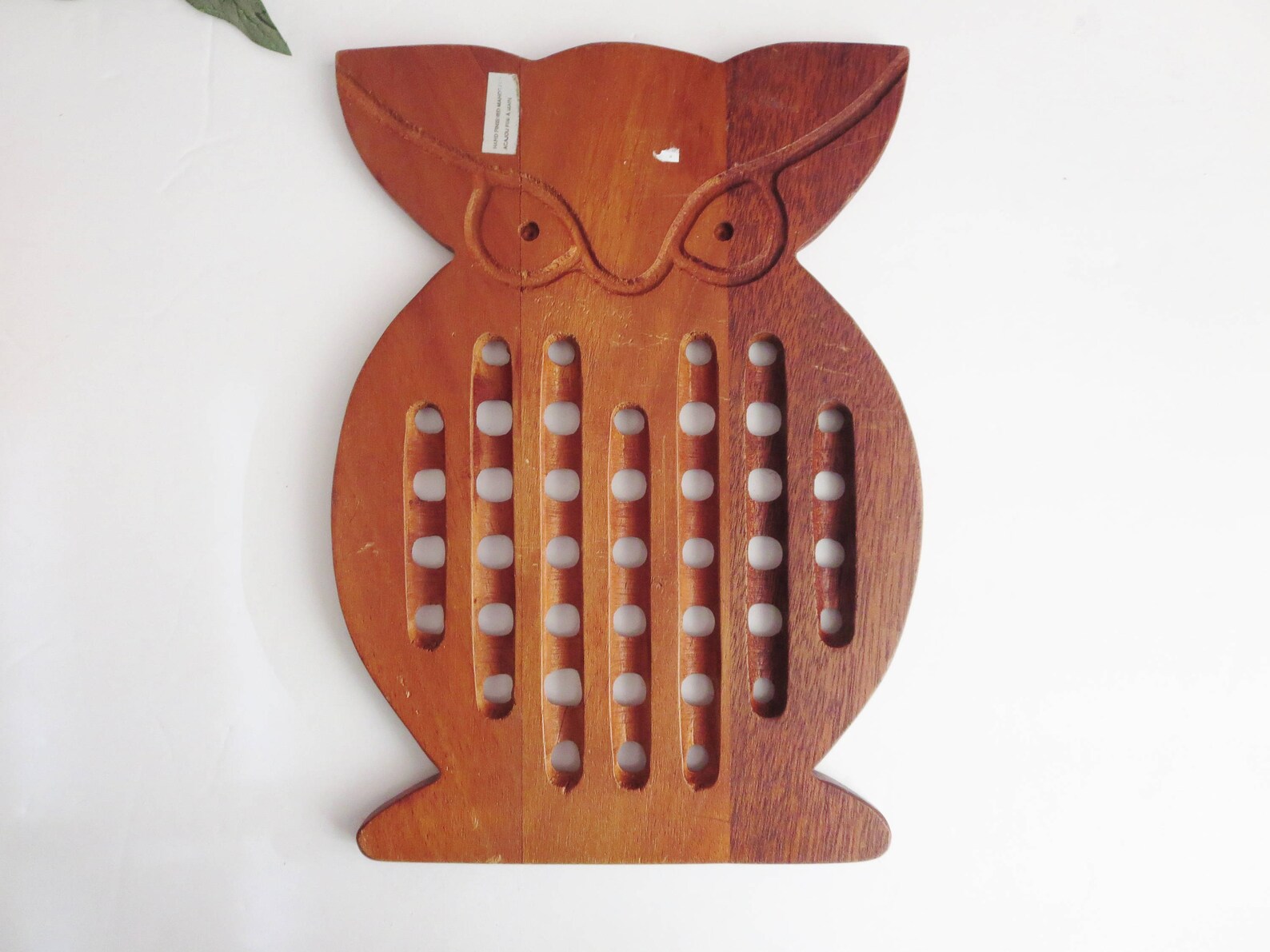Vintage Wooden Owl Trivet Red Mahogany Owl Trivet Mid - Etsy
