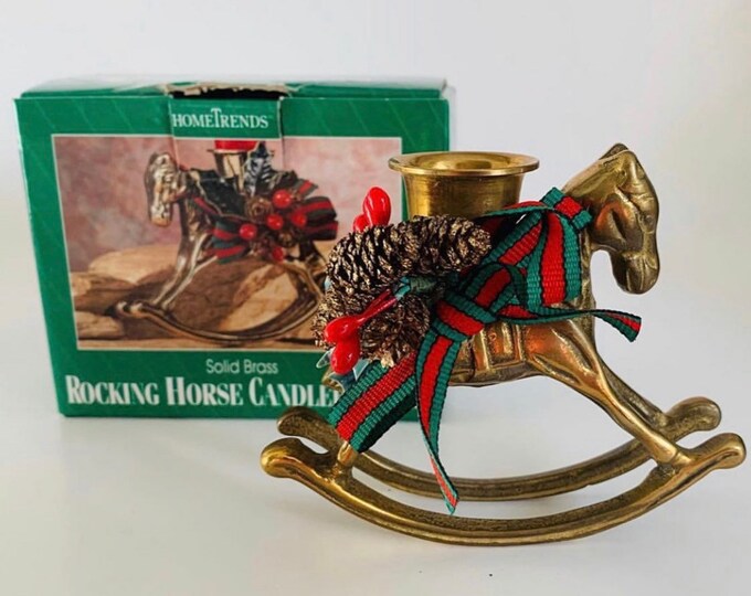 Vintage Solid Brass Rocking Horse Candle Holder - Home Trends Rocking ...