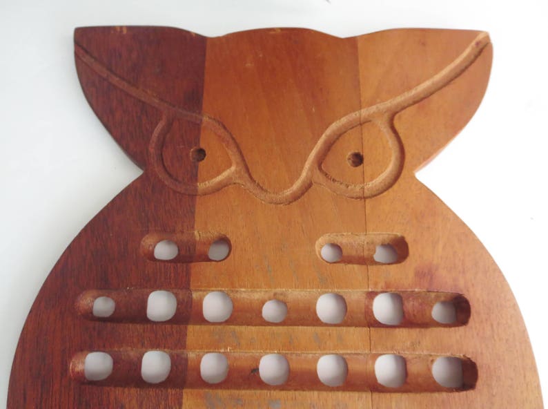 Vintage Wooden Owl Trivet Red Mahogany Owl Trivet Mid - Etsy
