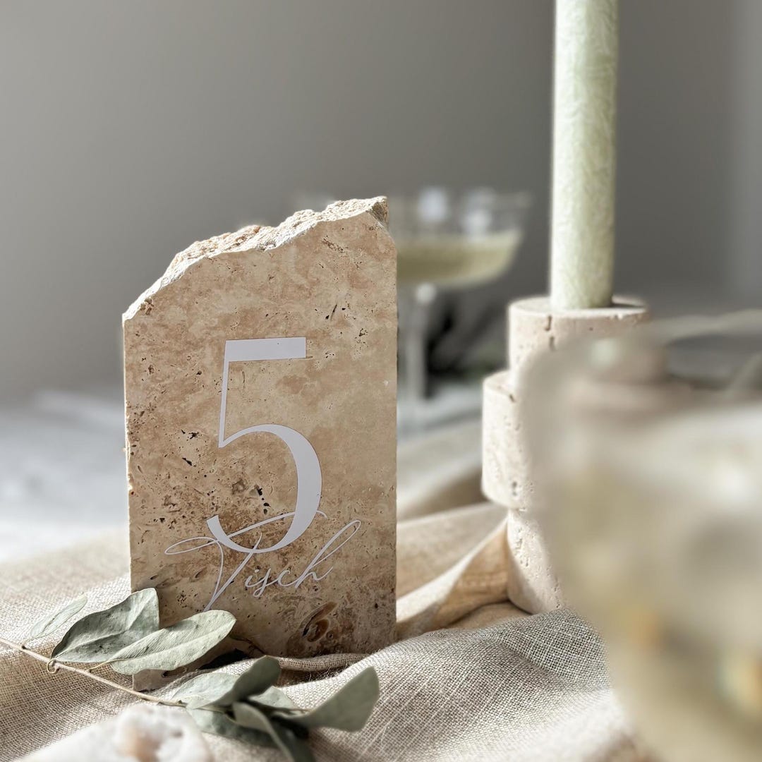 Travertine Table Numbers | Wedding Decoration | Wedding Table ...
