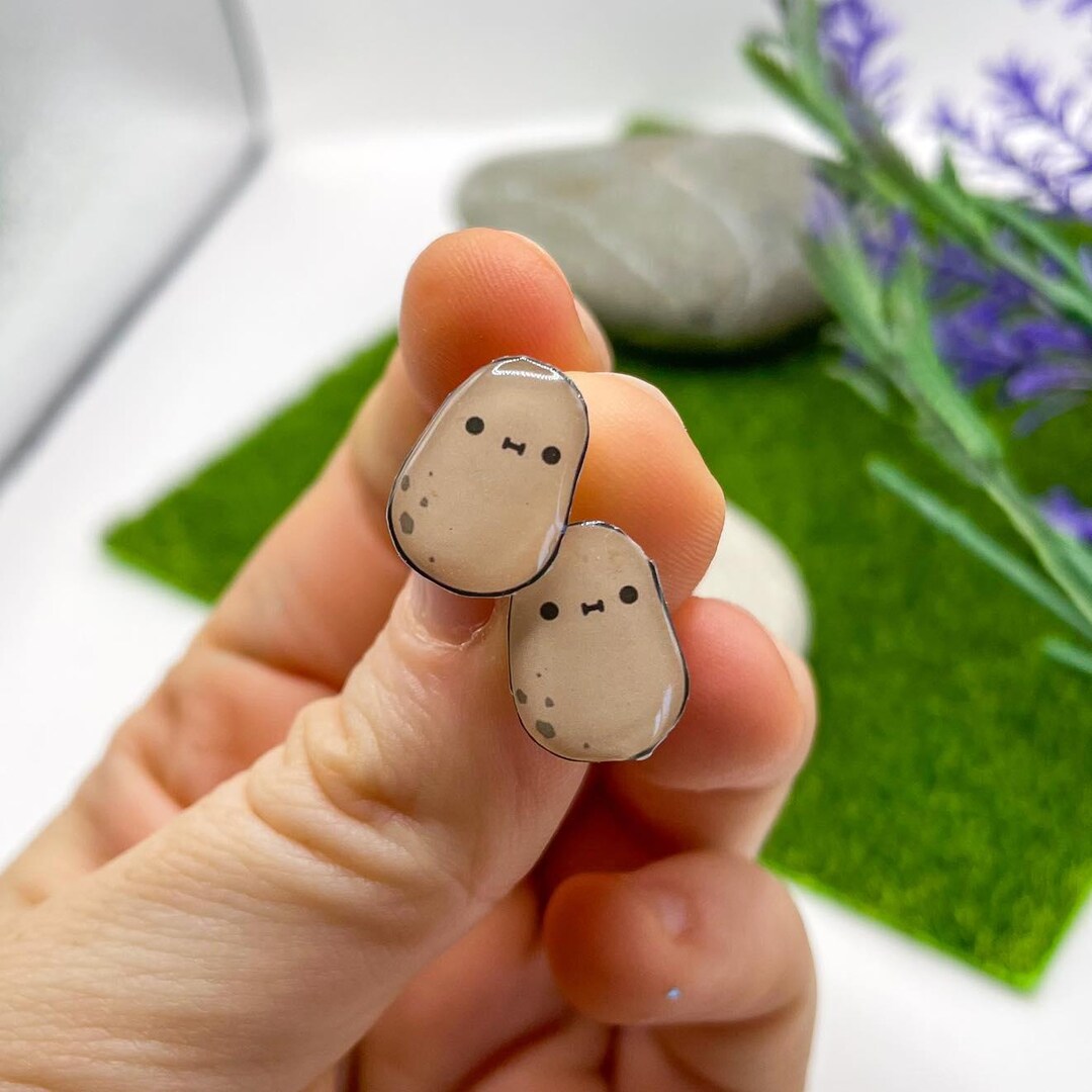 Cute Potato Earrings, Kawaii Style, Funny Handmade Earrings, Sweet Gift ...