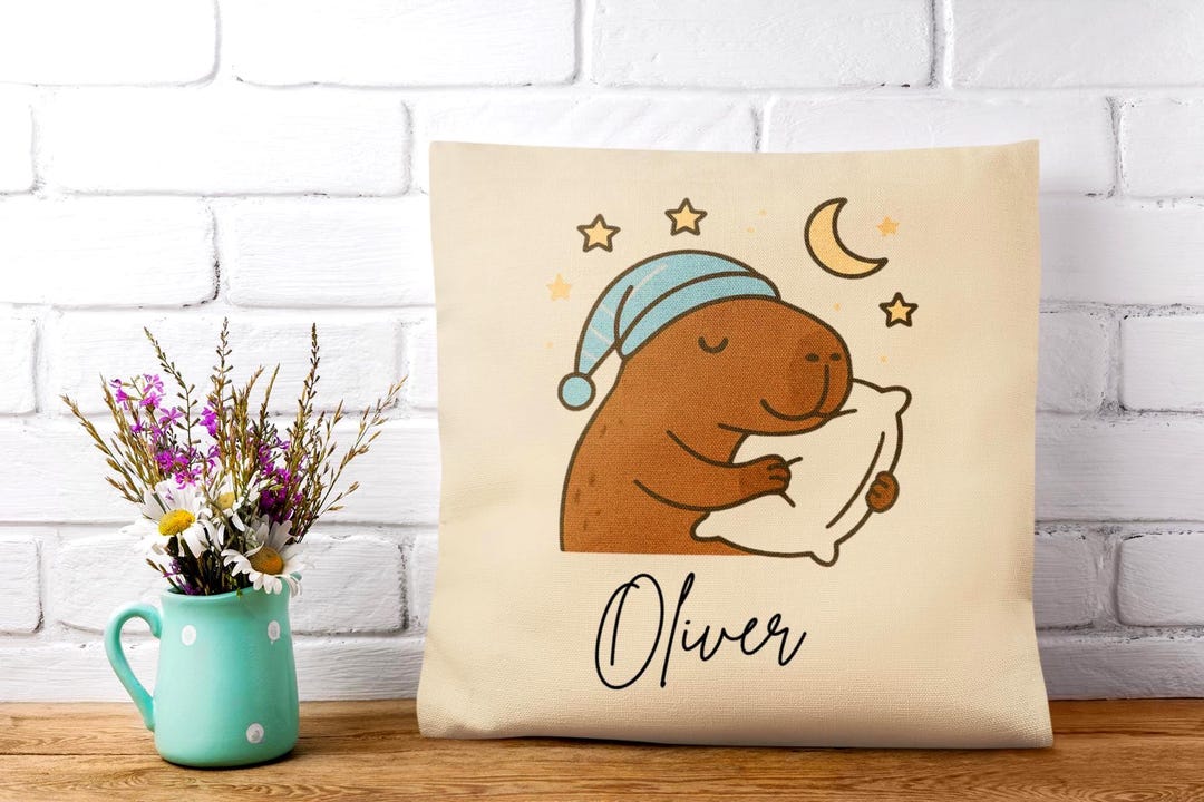 Personalized Capybara Pillow – Nursery Name Cushion, Kids Room Decor - Etsy