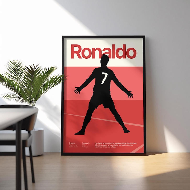 Cristiano Ronaldo Poster GOAT CR7 Real Madrid Juventus Al-hilal ...
