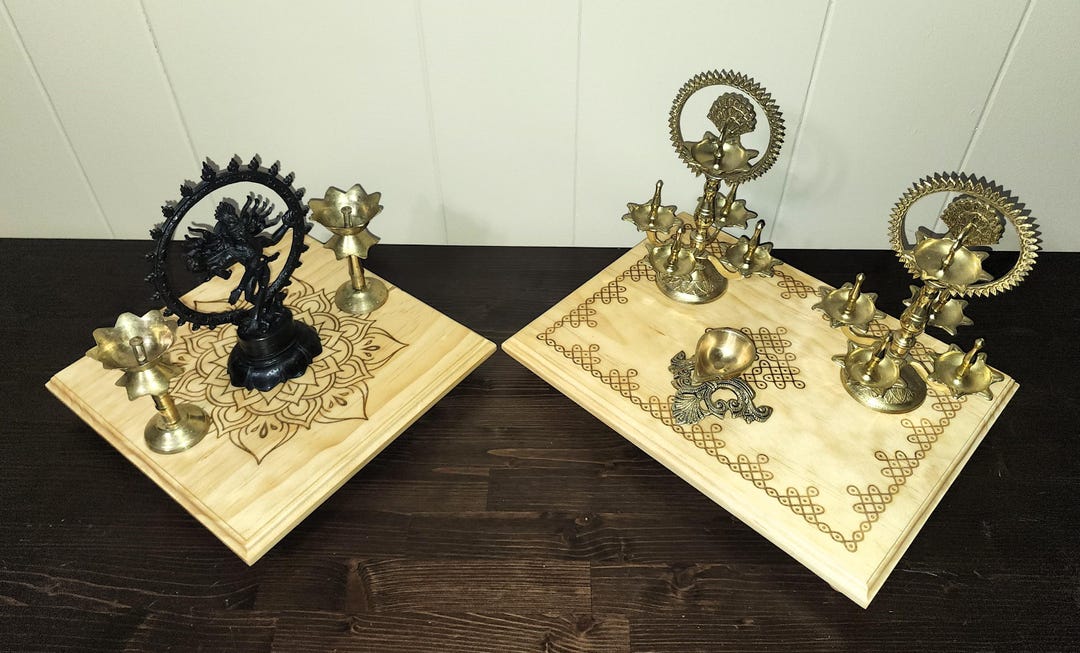 Kolam/mandala Puja Pedestal (palagai/altar/seat) for Shrines & Prayer ...