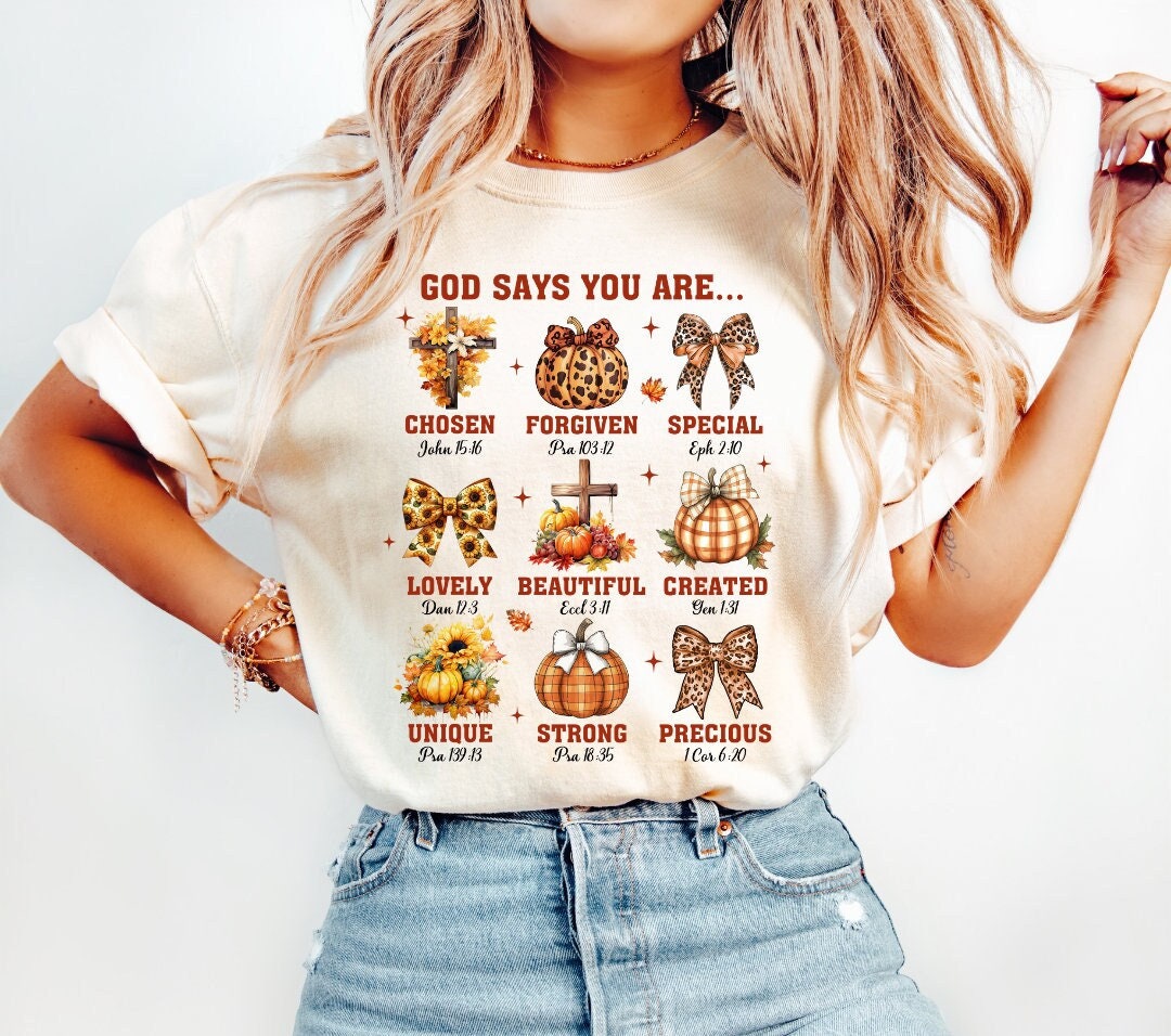 God Says You Are Fall PNG | Christian Fall PNG | Fall Shirt Design ...