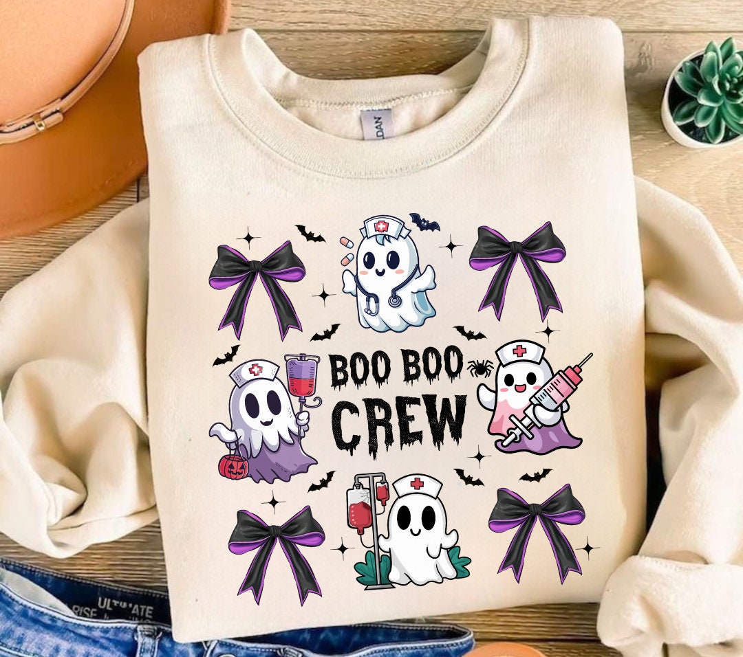 BOO BOO Crew Png, Nurse Png, Nurse Halloween Png, Pink Halloween Png ...