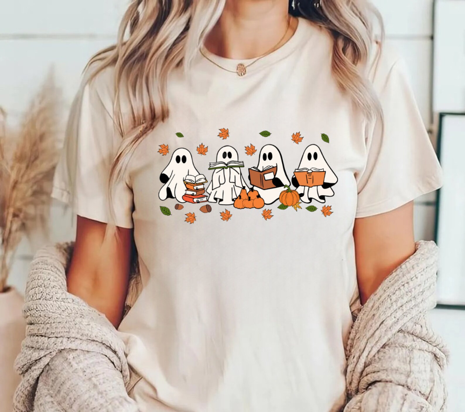 Book Lover Halloween PNG, Cute Ghost Book Nerd, Ghost Halloween Png ...