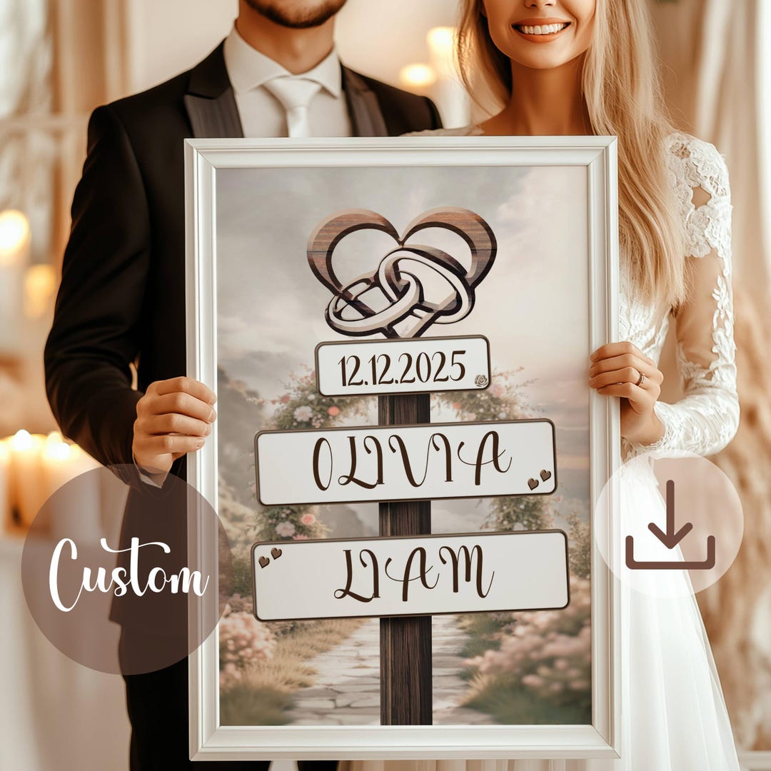 Personalized Wedding Name and Date Sign Custom Wedding Gift for ...