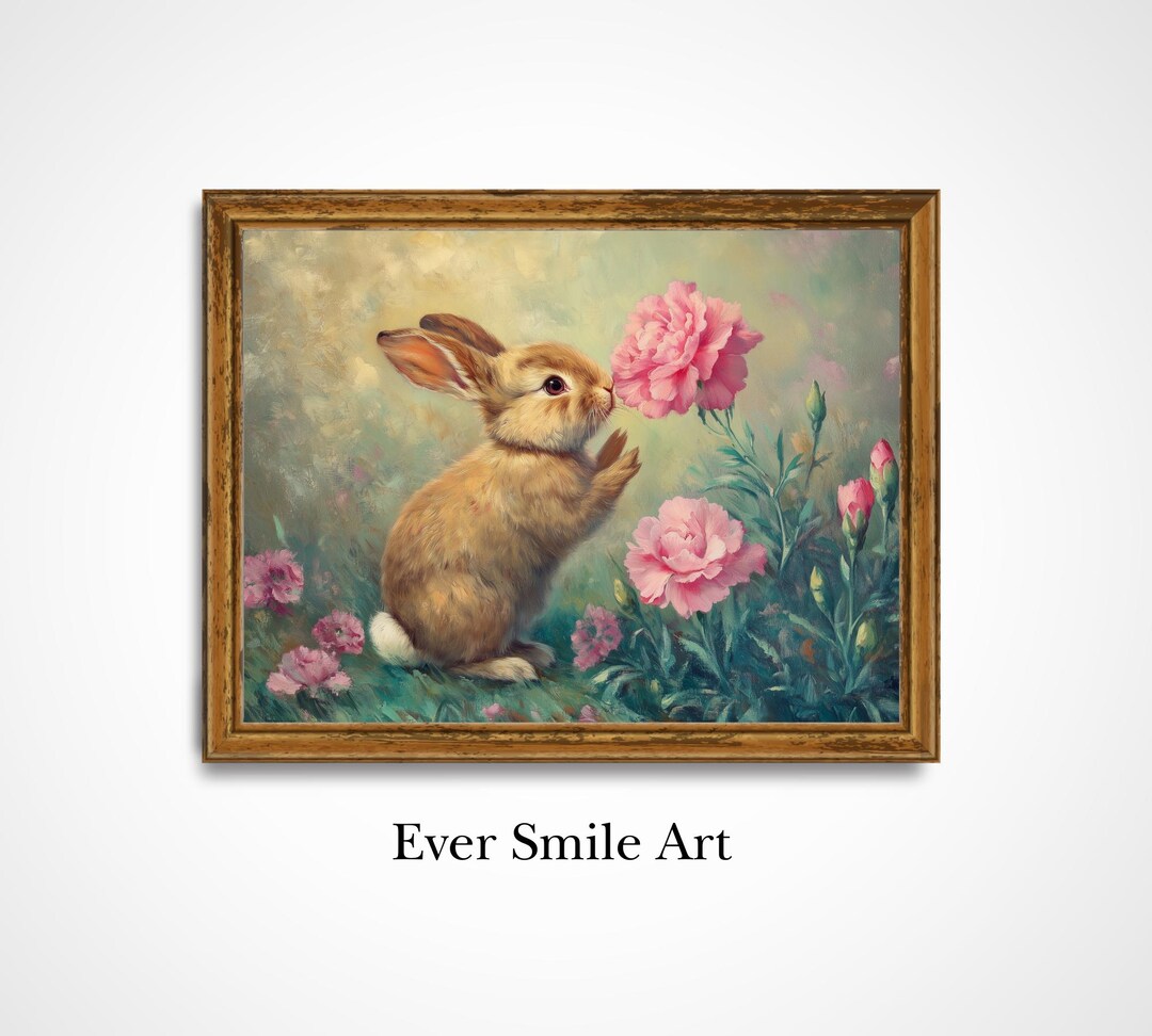 Cute Bunny Wall Art Printable Nursery Decor Children's Room Decor ...