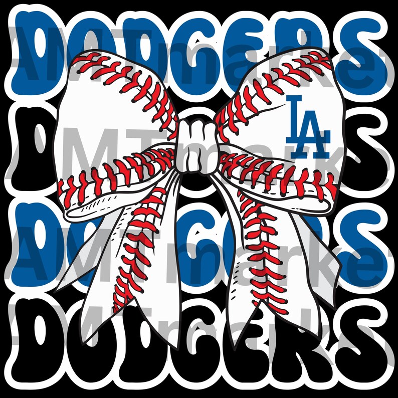 Dodgers Baseball Bow - Etsy