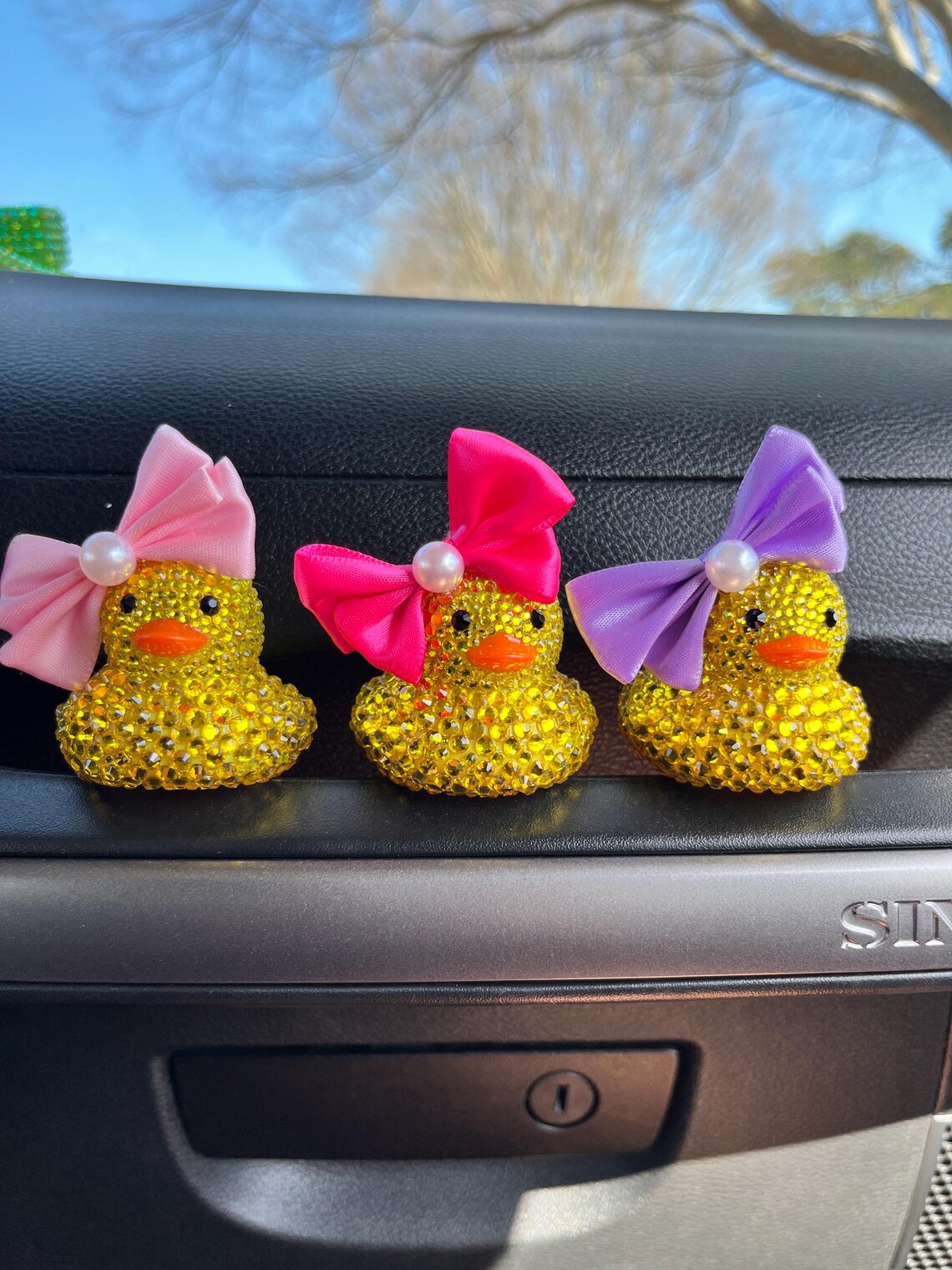 Mini Yellow Glass Rhinestone Rubber Duck, Sparkly Mini Bling Cheer Duck ...