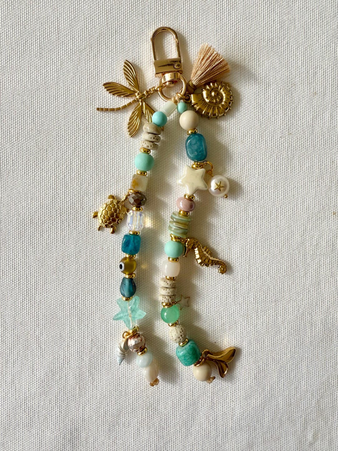 Coastal Dreams Keychain – Handmade With Beads, Charms & Ocean-inspired ...
