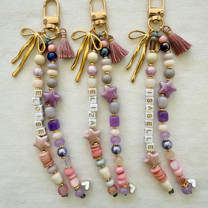 Bow Beads Key Chain - Etsy