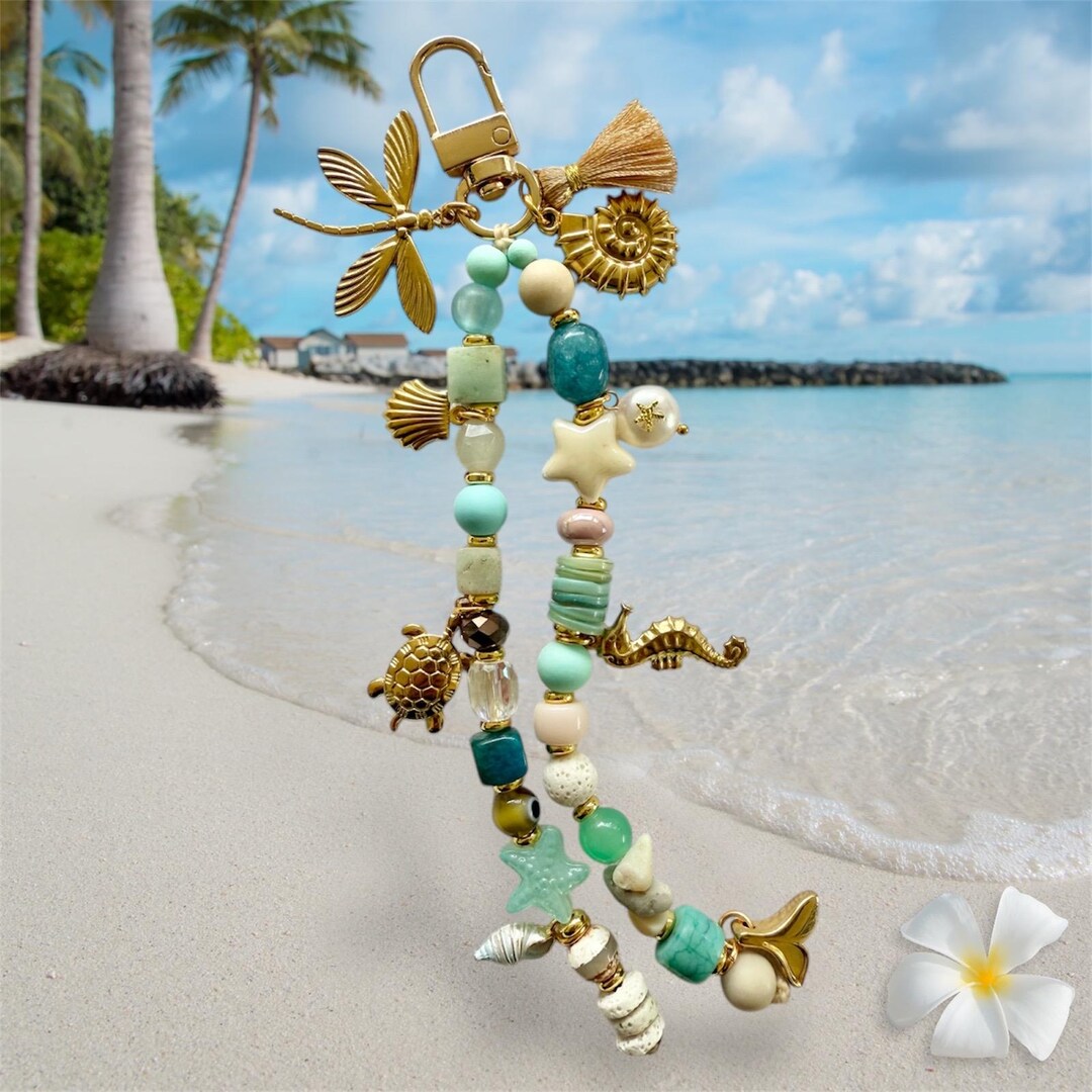 Coastal Dreams Keychain – Handmade With Beads, Charms & Ocean-inspired ...