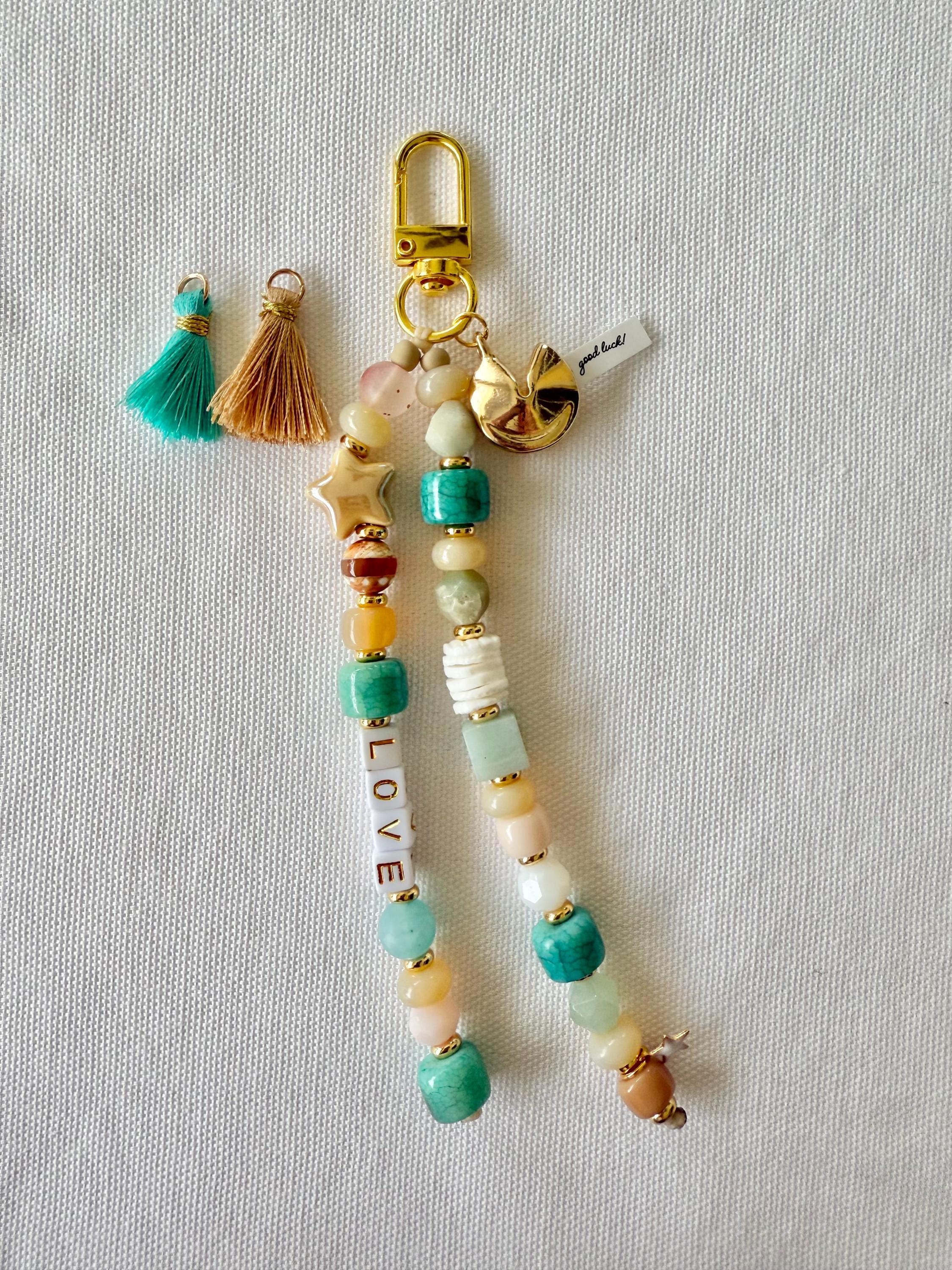 Ocean Breeze Handmade Beaded Keychain – Coastal Charm With Glass ...