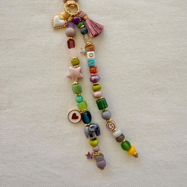 Beaded Keychain - Etsy
