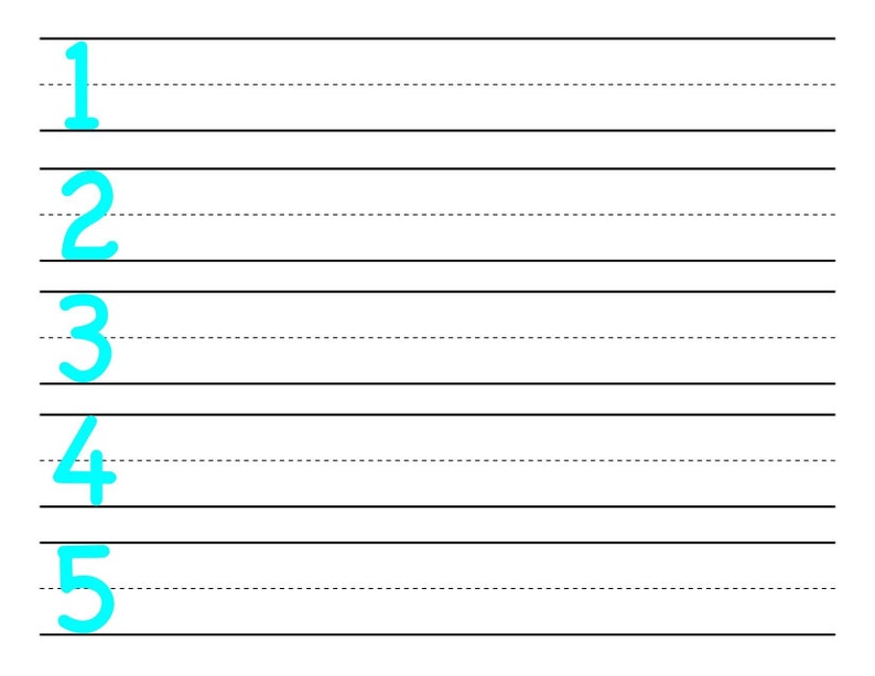 Printable Handwriting Practice Sheets Learning Numbers 1-10 - Etsy
