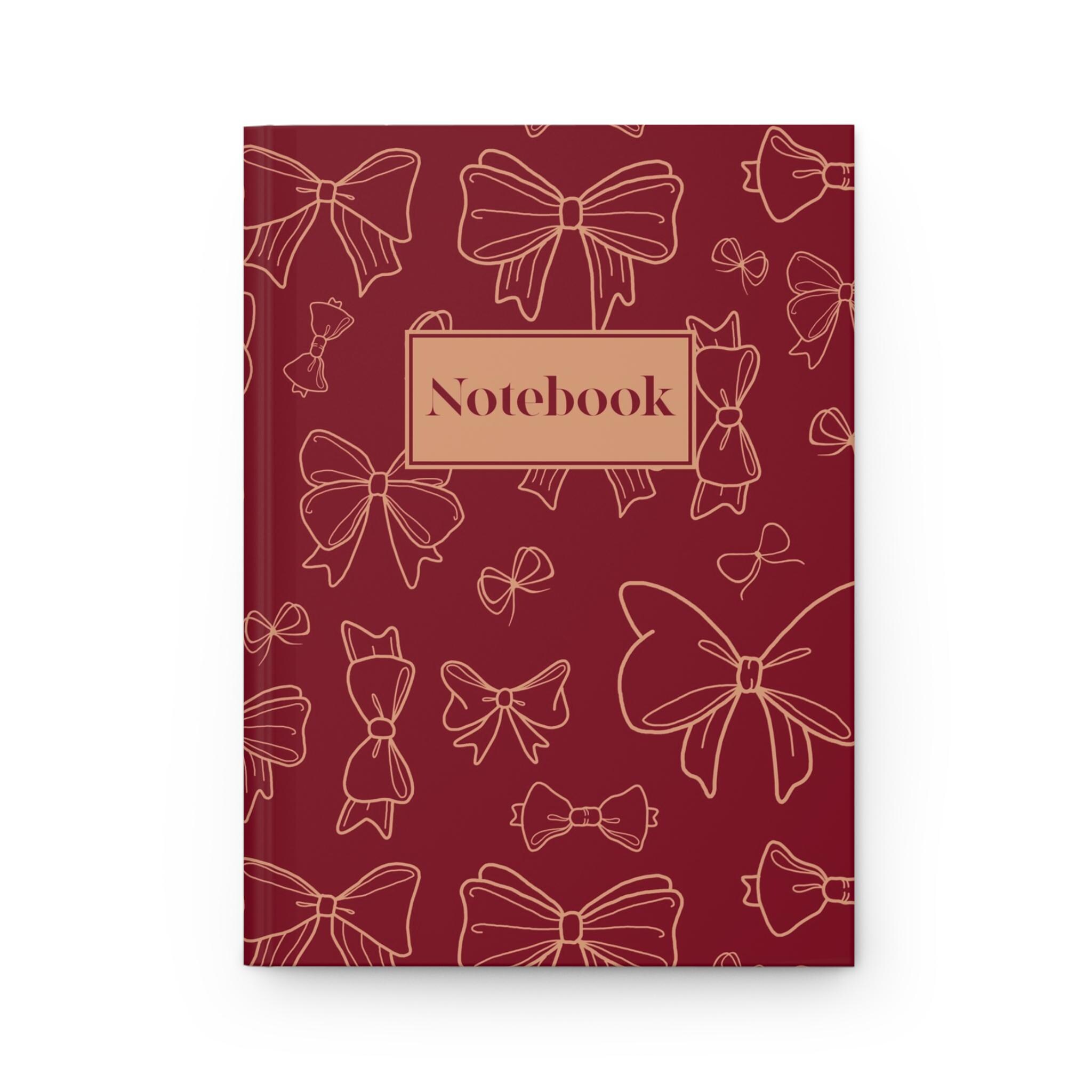 Red and Yellow Bow Notebook, Bow Pattern, Book Lover, Bow Journal ...