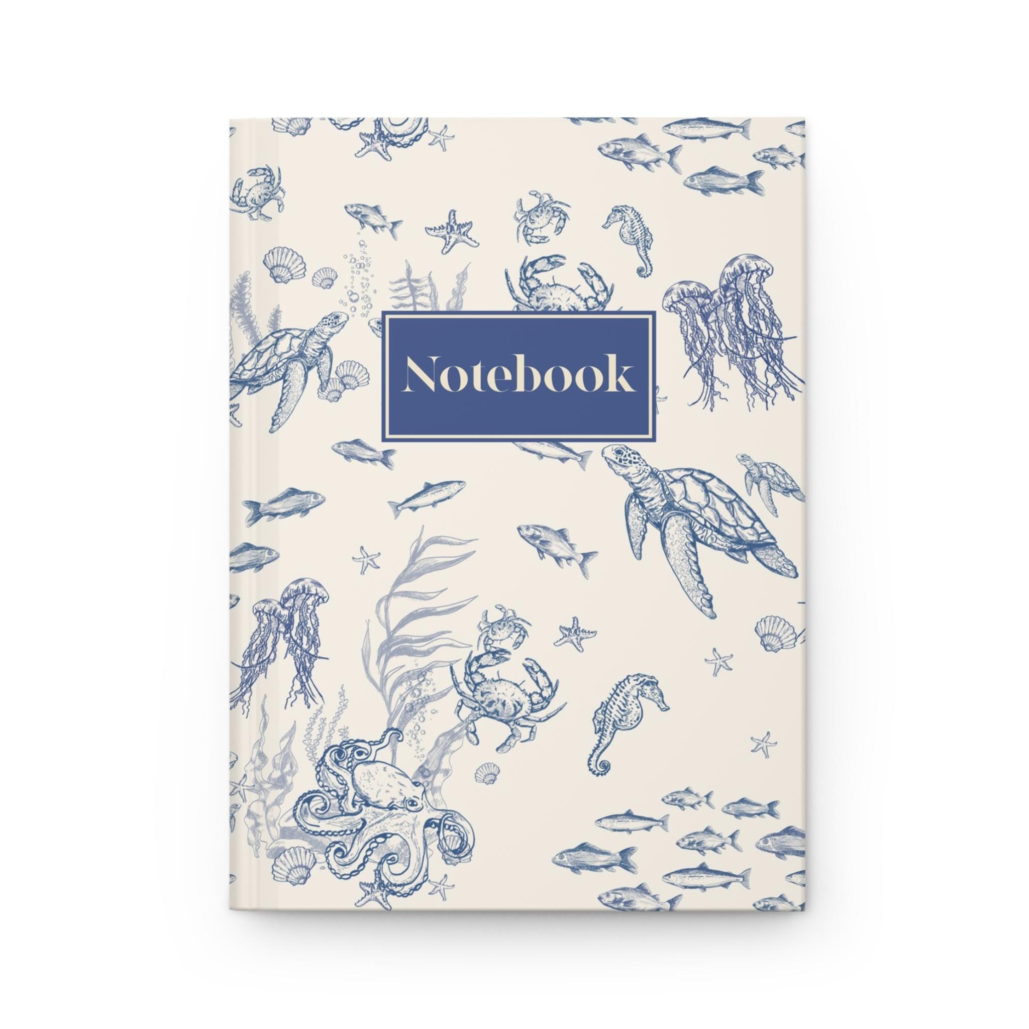 Blue and White Sea Notebook, Ocean Notebook, Fishing Journal, Beach ...