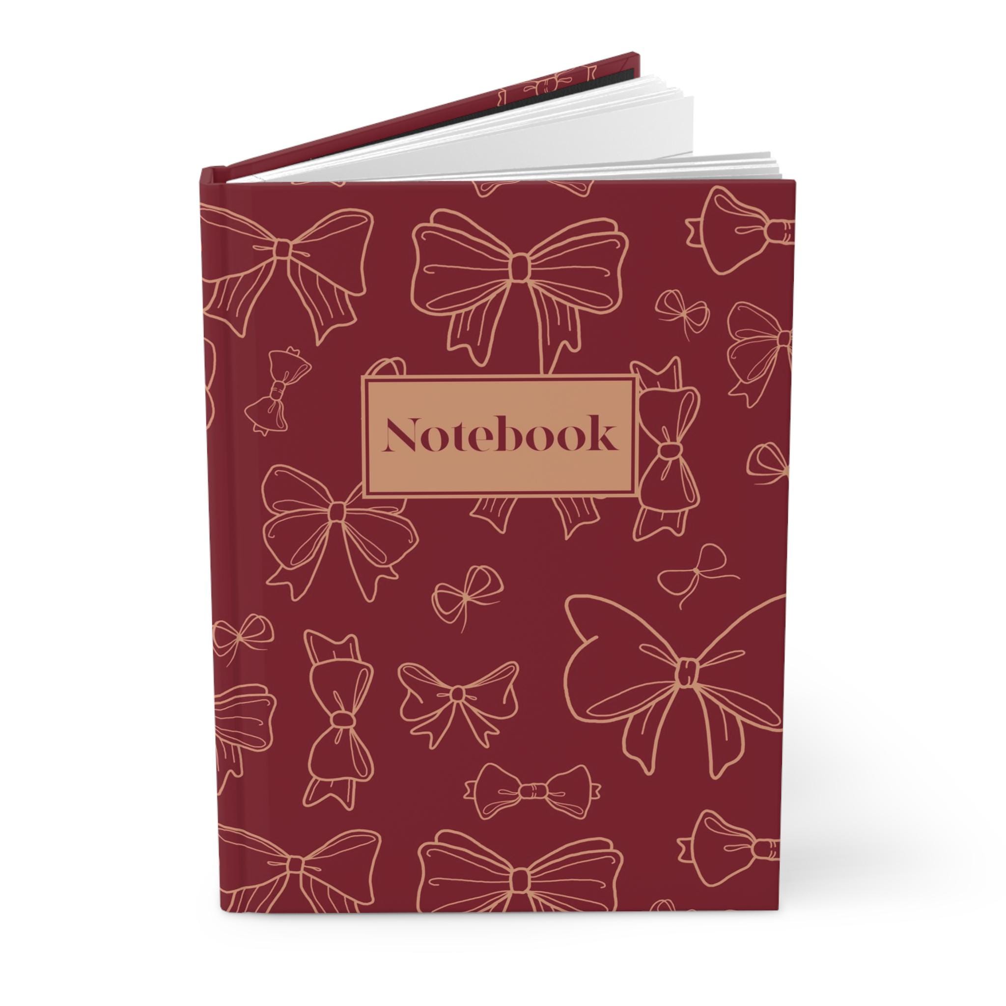 Red and Yellow Bow Notebook, Bow Pattern, Book Lover, Bow Journal ...