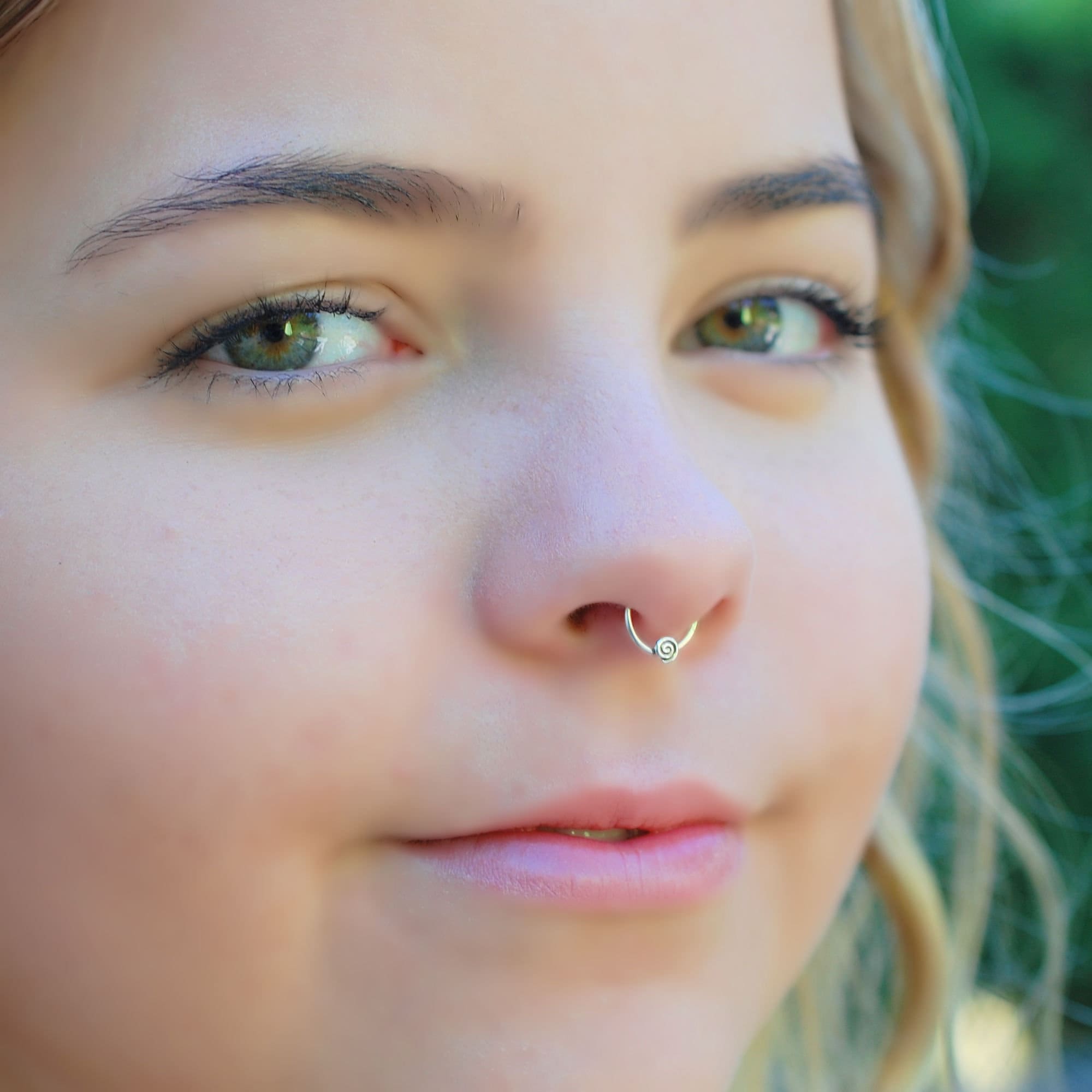 Tiny Spiral Septum Ring Thin Septum Ring Delicate Nose Ring | Etsy