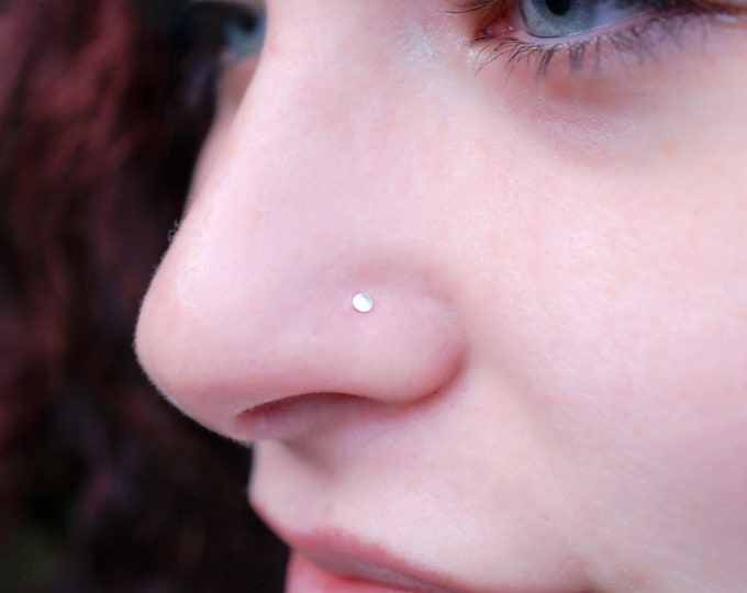 Flat Barely There Flush Flat to the Nose Stud, Teeny Tiny Silver Spot ...