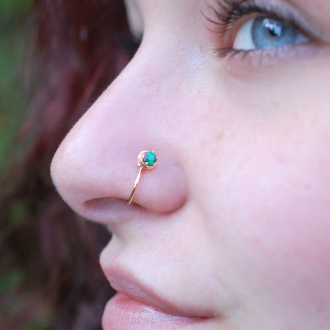 Gold Nose Ring Hoop - Turn Your Nose Stud Into a Nose Ring W/ This ...