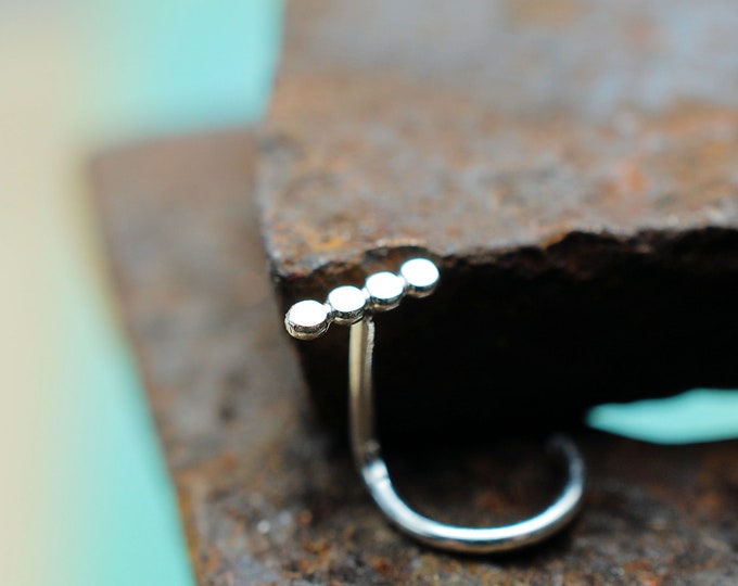 Beaded Silver Nose Ring Minimalist Nose Ring Hoop Custom - Etsy Canada