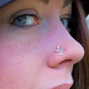 Hummingbird Nose Stud - Bird Nose Ring - Customized Gauges & End Styles ...