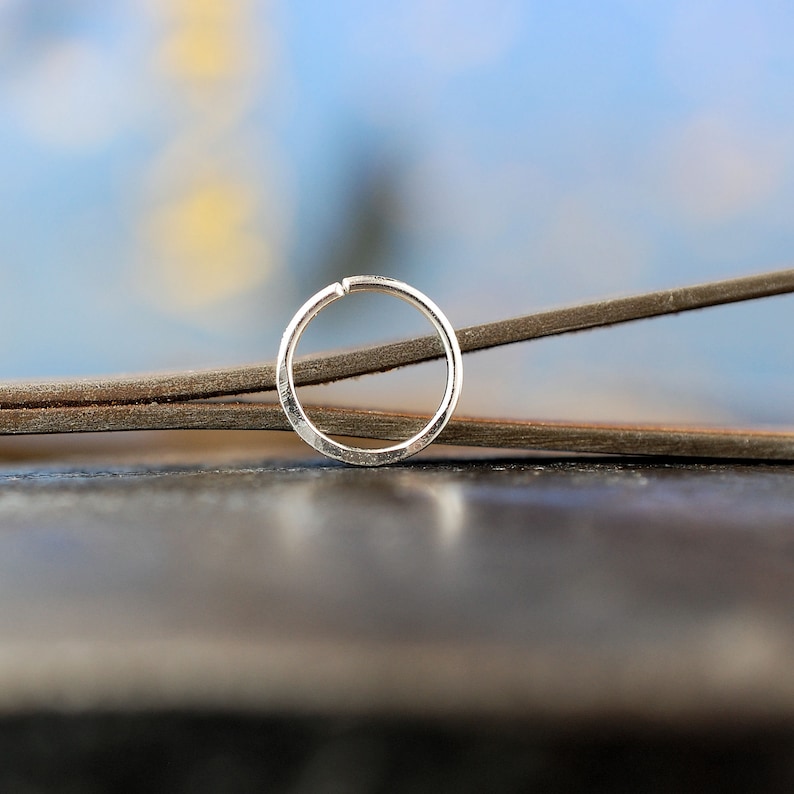 Silver Nose Ring Hoop Hammered Choose Thin Nose Ring or | Etsy
